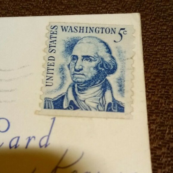 USPS | Art | Vintage 5 Cent George Washington Stamp On Postcard Rare ...